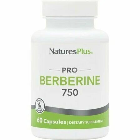 Natures Plus Berberine 750 мг (60 капсул) берберин для снижения глюкозы