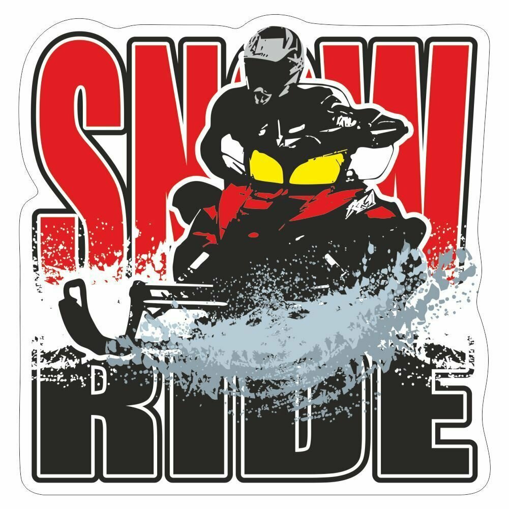 Наклейка "Снегоходы", 150х150мм, вид 2, красный, Арт рэйсинг