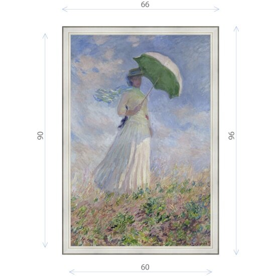 Картина Декор Депо Клода Моне Женщина с зонтом лицом к художнику Матовая бумага в раме без стекла 96х66 см