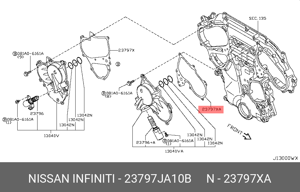 Прокладка крышки ГРМ Nissan 23797-JA10B