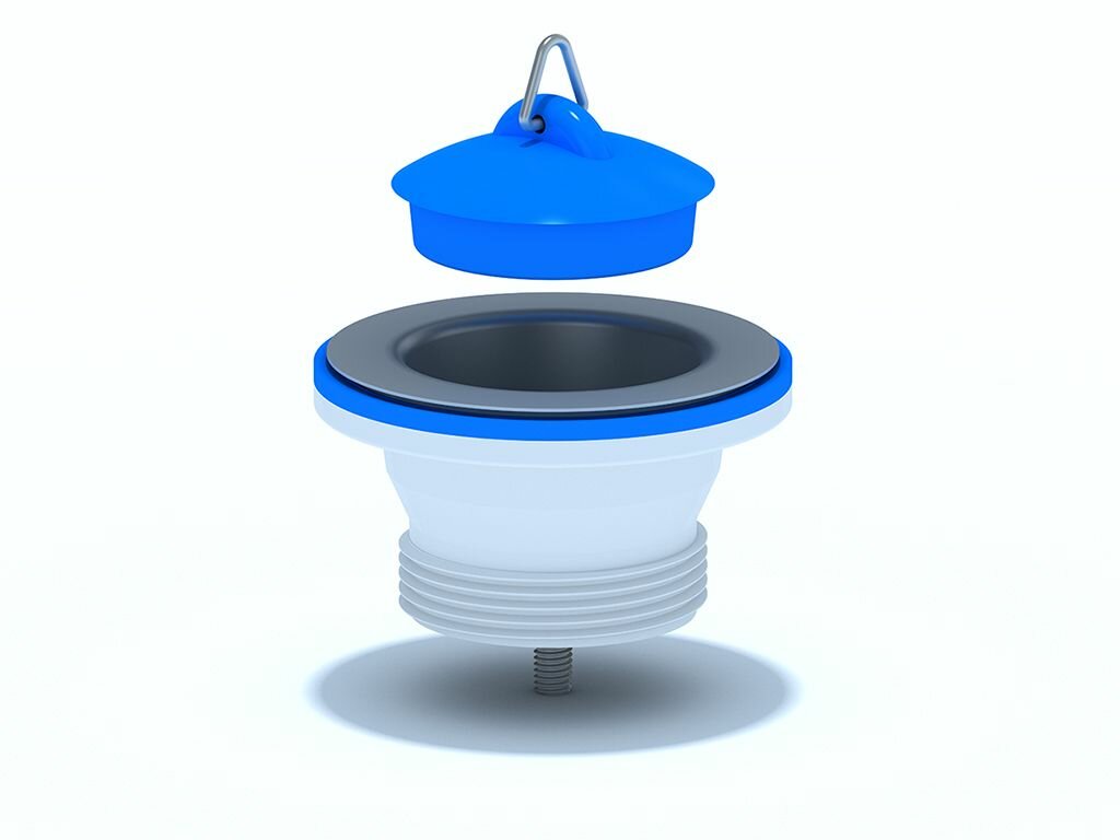 Выпуск АНИ Пласт М105 1 1/2 " с нержавеющей решёткой и пробкой