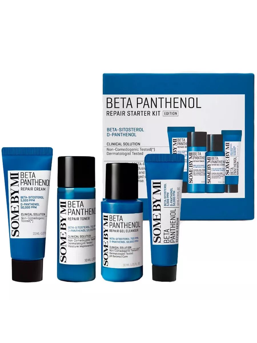 Набор Some By Mi Beta Panthenol Repair Starter Kit, увлажняющий, для лица, 4 компонента