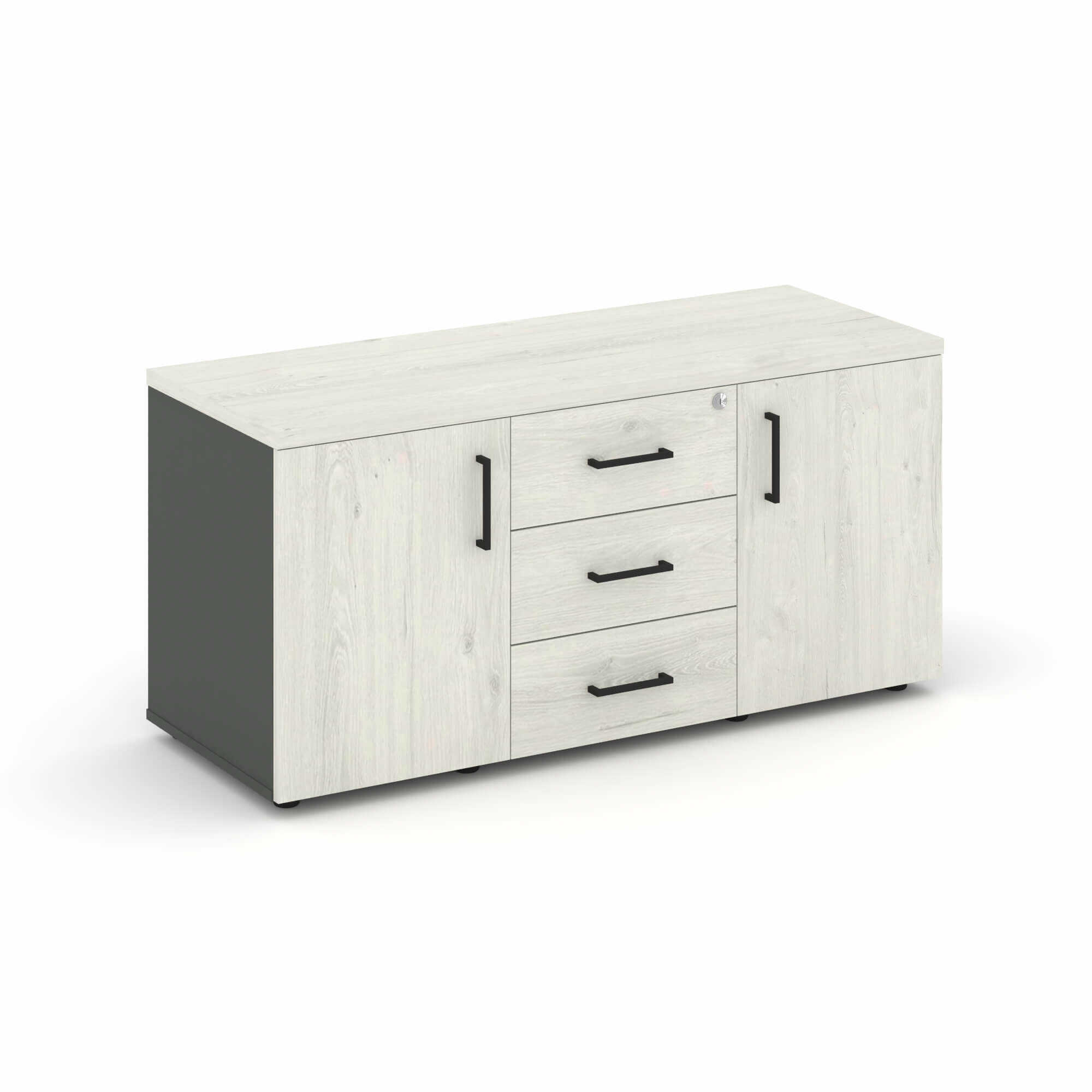 Тумба для оргтехники Style Project Riva SN. TS-002 Дуб Наварра / Антрацит NEW 1206х460х576