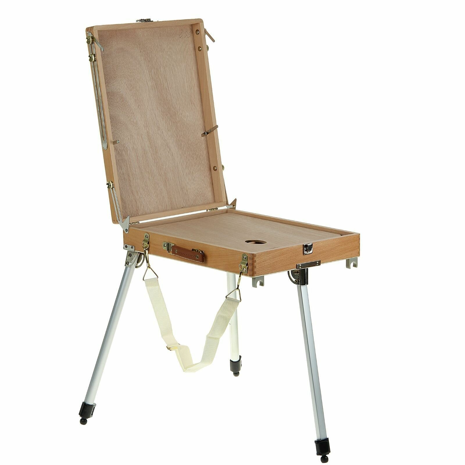 Этюдник, 33 х 46 х 13 см, максимальная высота ножек 83 см, металлические, телескопические, бук, коричневый, коричневый, LGSKU1700865 SY