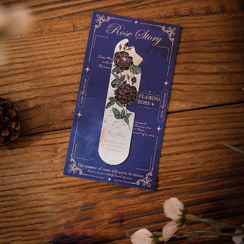 Закладка для книг "Rose Story" Темно-синяя, C