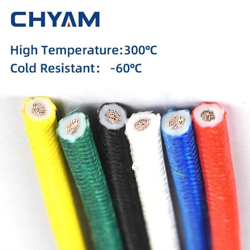 Термостойкий силиконовый кабель CHYAM, медный проводник, оплетенный 4mm2, Красный, Red, 1m