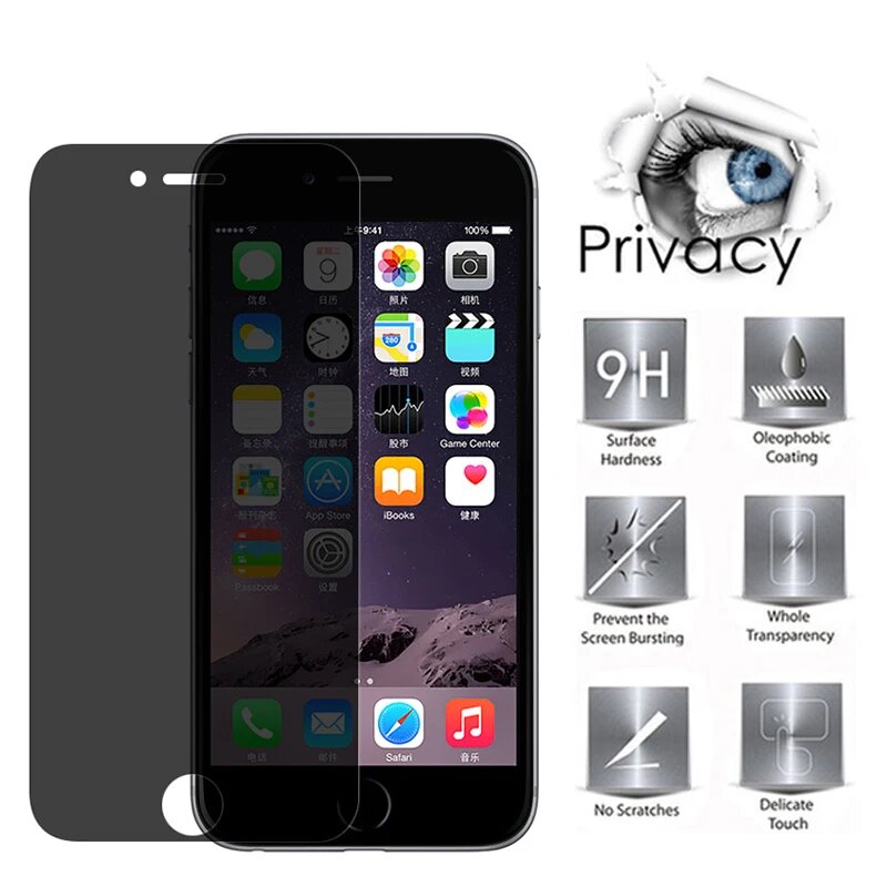 3D защитные пленки для экрана для iPhone 5 5S 6 7 8 6 Plus 7 8 Plus Антишпионское защитное стекло для iPhone SE 2016 2020 2022 Стекло