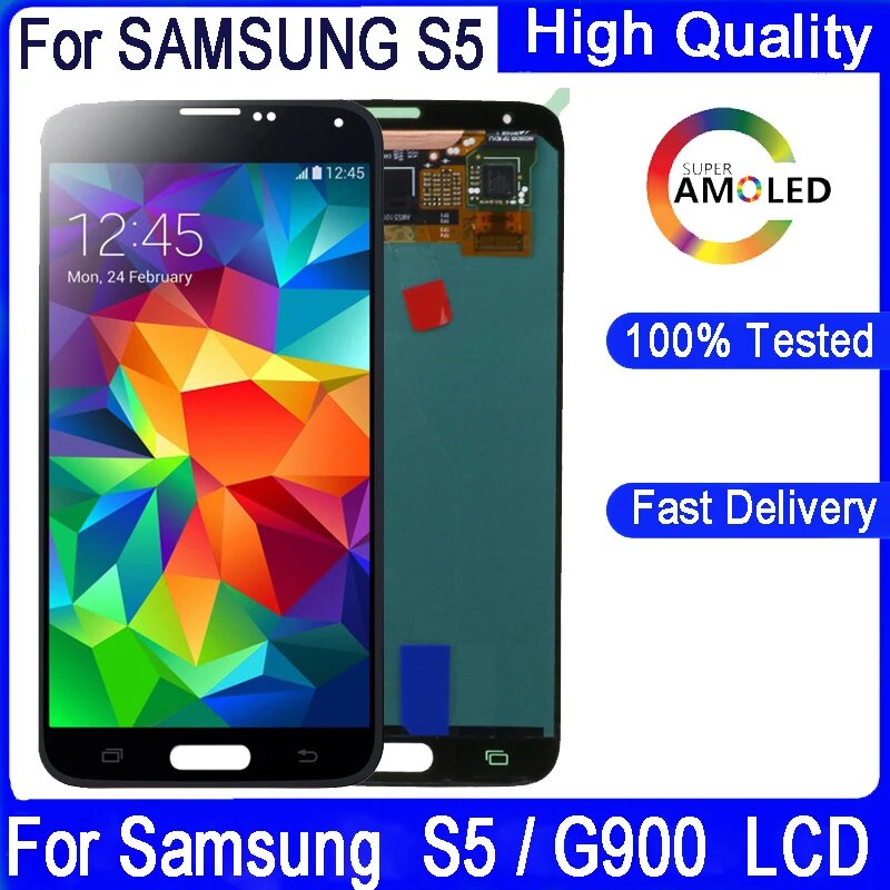 ЖК-дисплей Super AMOLED 5.1" Black для Samsung S5 i9600 G900