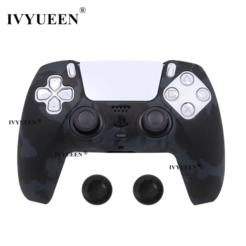 Контроллер PS5 Black Camo с силиконовым чехлом