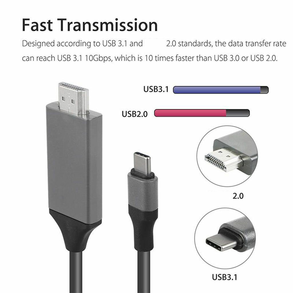 Кабель USB-C HDMI, 2 м — фото 1