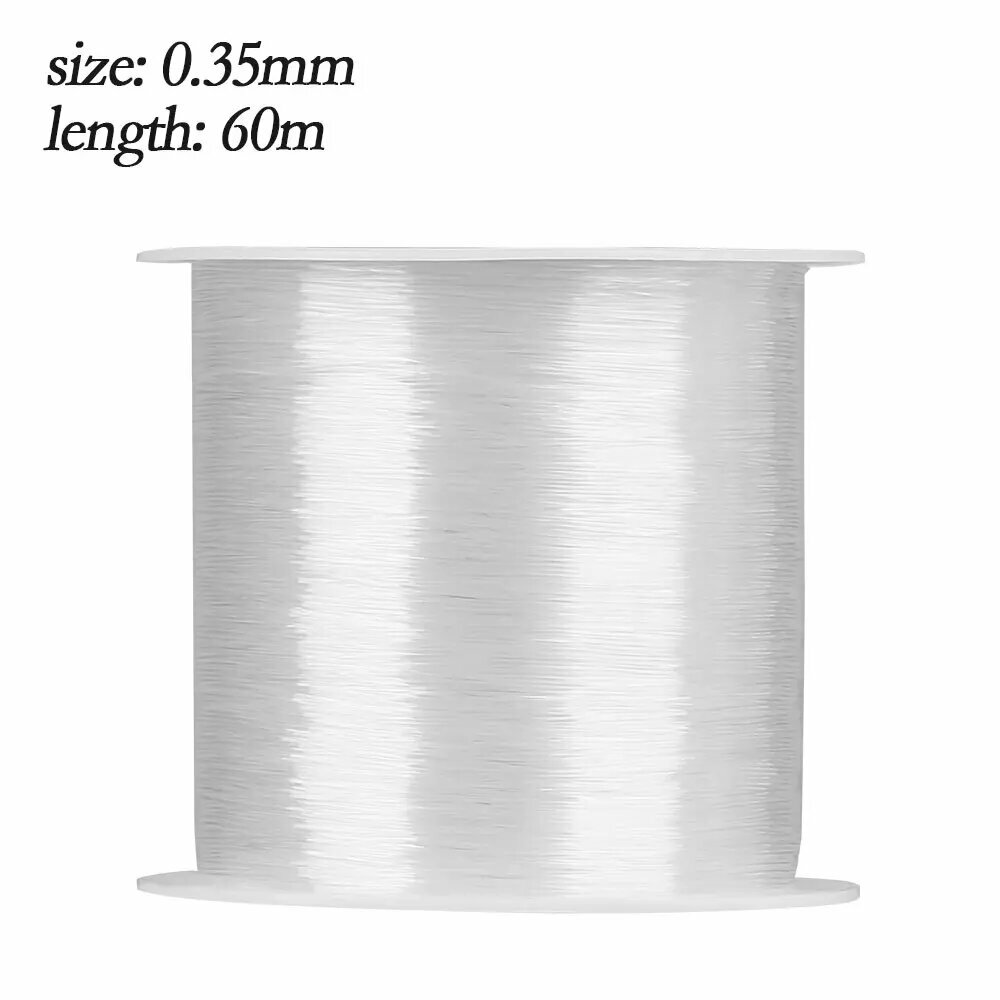Нейлоновая рыболовная леска белая 0.35mm - 60m