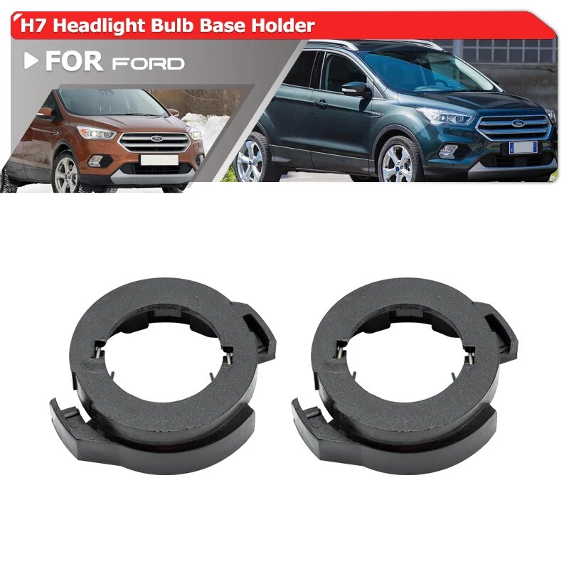 2x для Ford Kuga II 2017 2018 2019 H7 светодиодные лампы для фар HID, базовые адаптеры, держатели, фиксаторы, розетка H7, зажим для фар, кронштейны