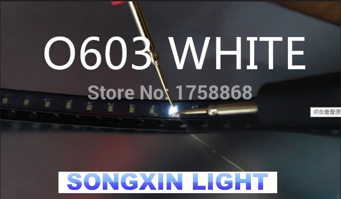 0603 SMD LED белый, 0603 белый (1000 шт./лот) CCT: 6000K-6500K CAT: 200-220MCD REF: 3,0-3,4 В светодиод