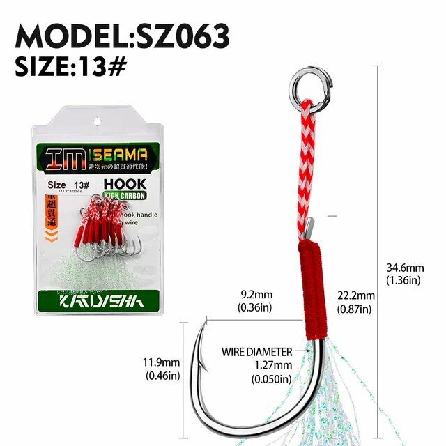 PRO BEROS Ассист крючки для нахлыста 11#-20#, 10 шт size13-Silver