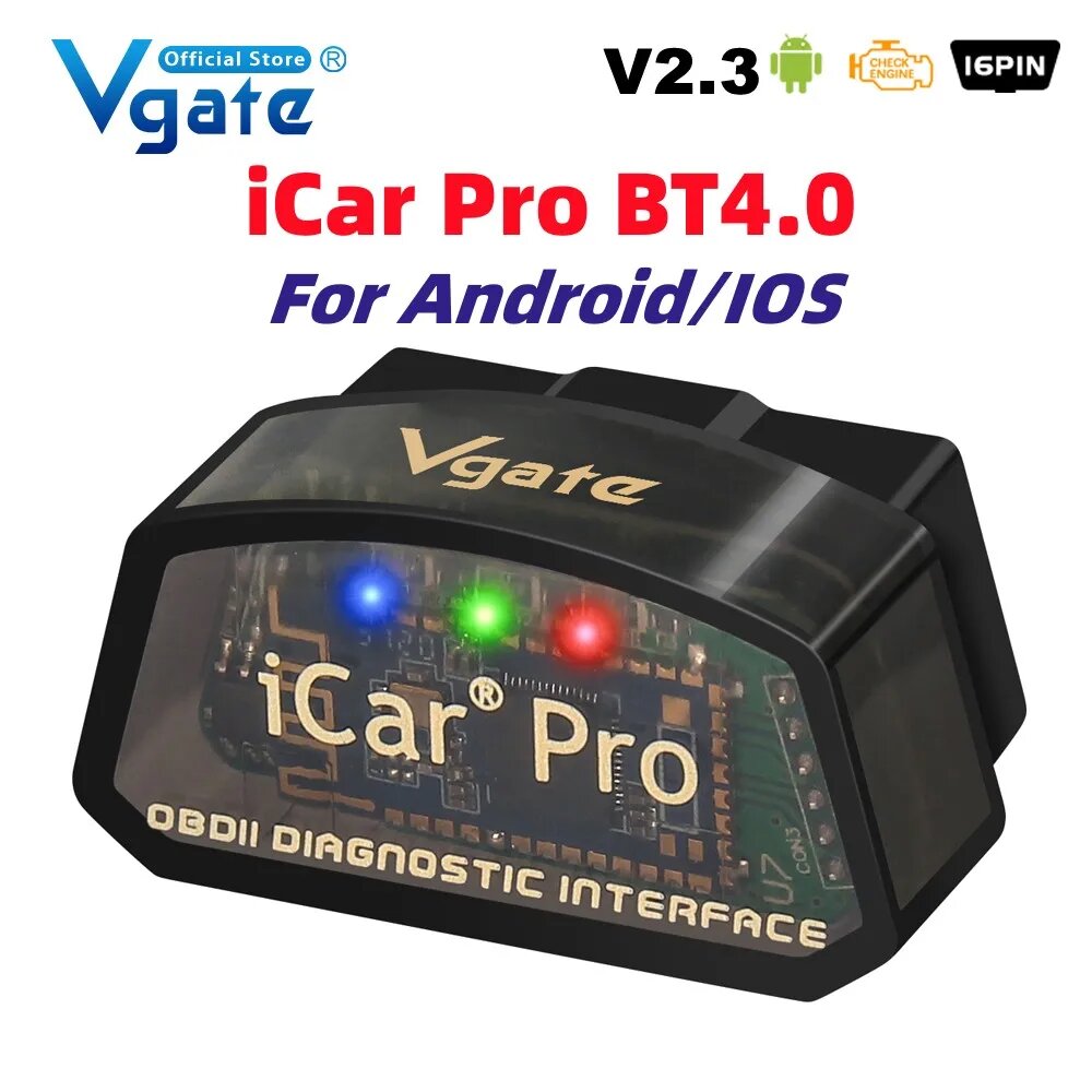 Vgate iCar Pro ELM327 V2.3 Bluetooth 4.0 OBD2 OBD 2 Автомобильный диагностический сканер WIFI BT4.0