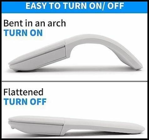 Беспроводная складная мышь Bluetooth Mouse, ультратонкая, плоская, эргономичная бесшумная офисная мышь для ноутбука, ПК, Mac