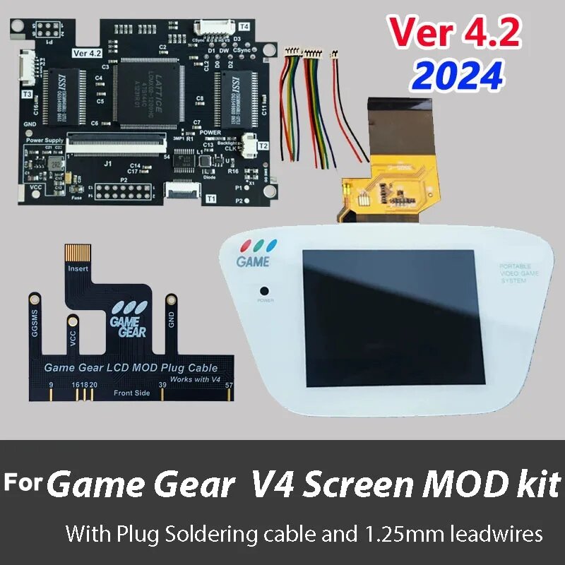 Game Gear V4 Screen MOD Kit White -Pre Laminated