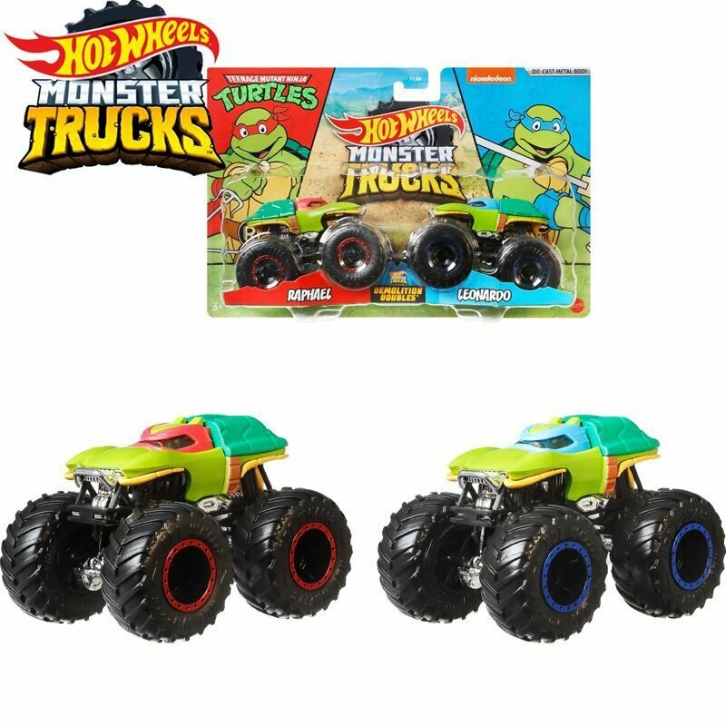 Машинка Mattel Hot Wheels Монстр Трак Мультяшный автомобиль FYJ64 Рафаэль против Леонардо