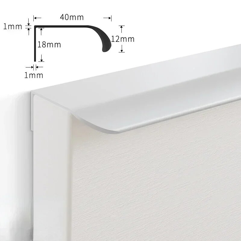 Ручка для шкафа MARUAT алюминиевая 80mm, Warm White