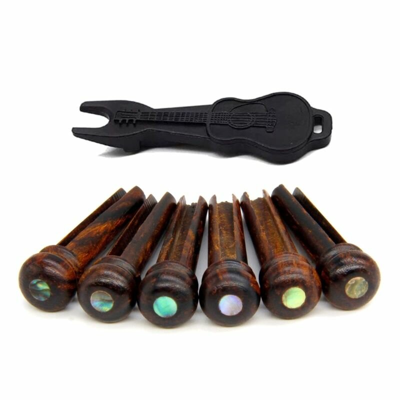 Аксессуар для струнных, Набор струнных колков из палисандра для акустической гитары, 1 комплект