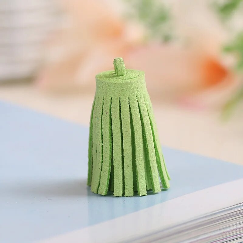 5 шт, кожаные мини-подвески с бахромой Зеленый, Green