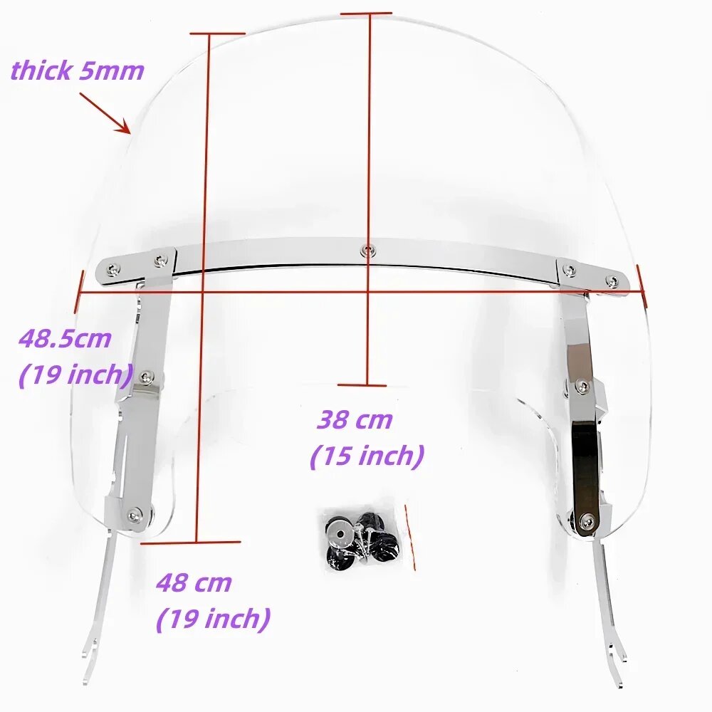 Ветровое стекло для Harley Softail Fat Boy Chrome 15inch