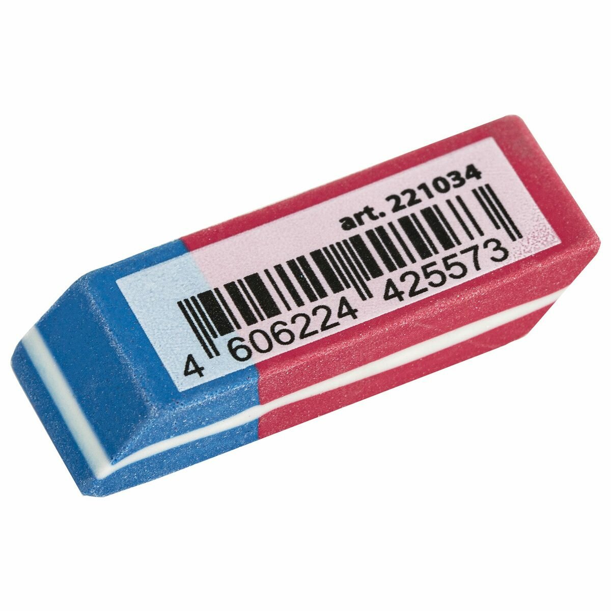 Ластик Brauberg Assistant 80, 41х14х8мм, красно-синий, прямоугольный, скошенные края (221034), 160шт.