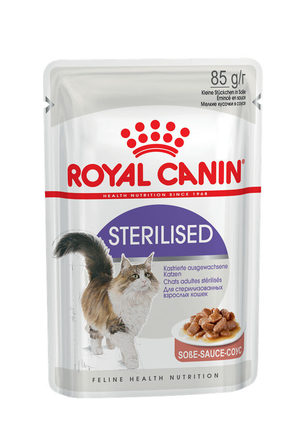 Royal Canin Sterilised влажный корм стерилизованных кошек кусочки в соусе, в паучах - 85