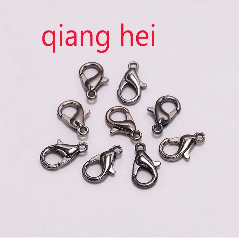 Застежки-лобстеры qiang hei color, нержавеющая сталь, 50 шт.