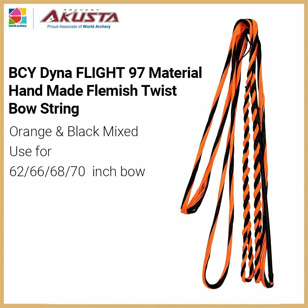 Аккуратный лук Akusta, тетива Dyna 97, черный и оранжевый, 16/18/20 нитей AMO-62inch Bow 20st