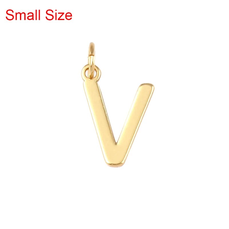 Мини-буквы из латуни с золотистым покрытием для украшений 1 шт. L019084-Letter V