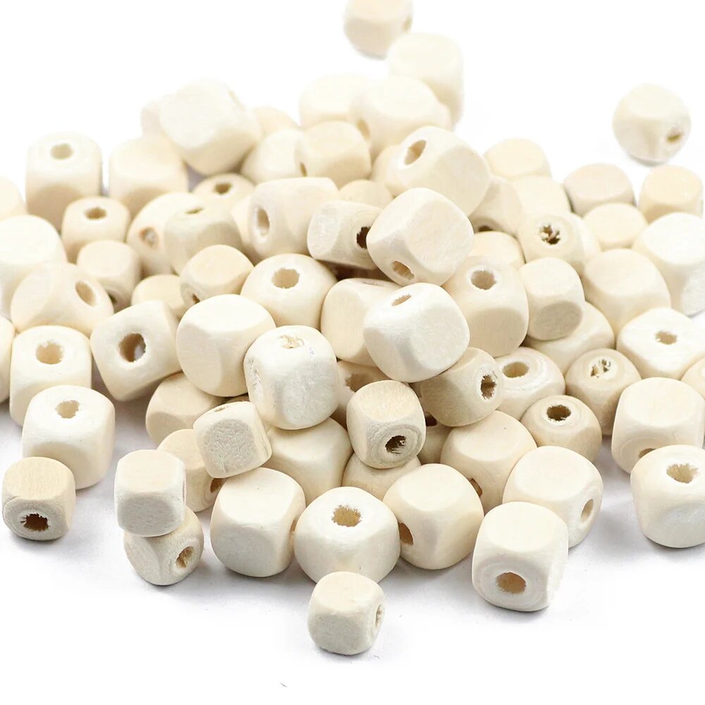YHBZRET Деревянные бусины 8/10 мм 100 шт 8x8mm 100pcs