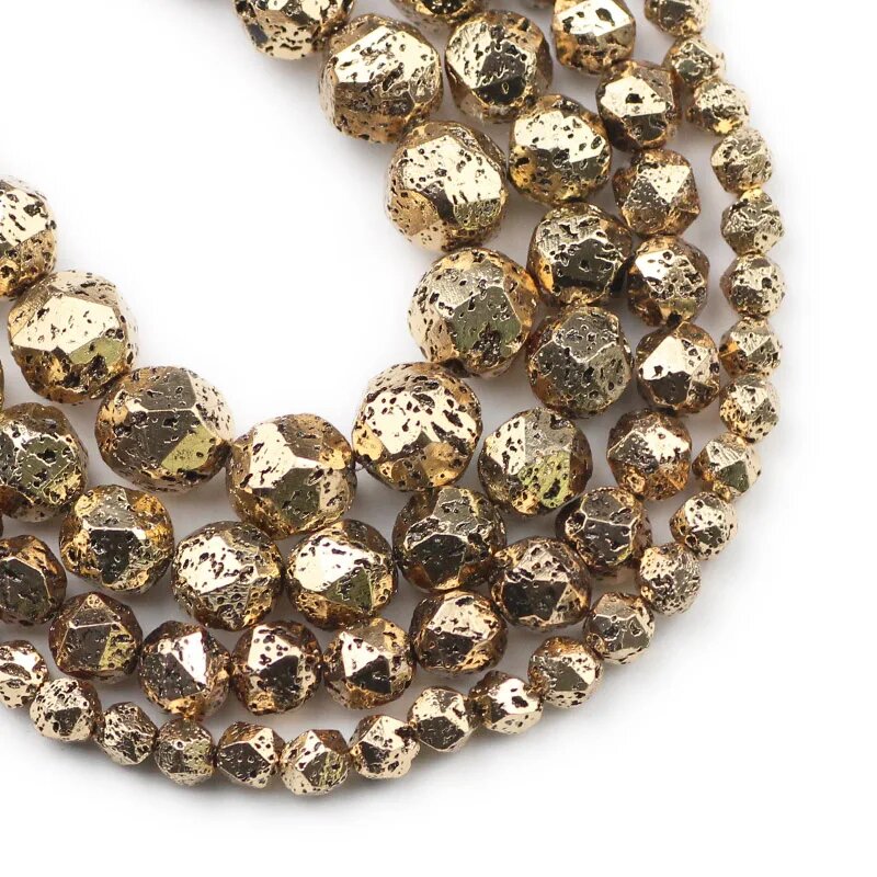 Бусины из пирита, 12 мм, Antique 14K Gold, 31 шт