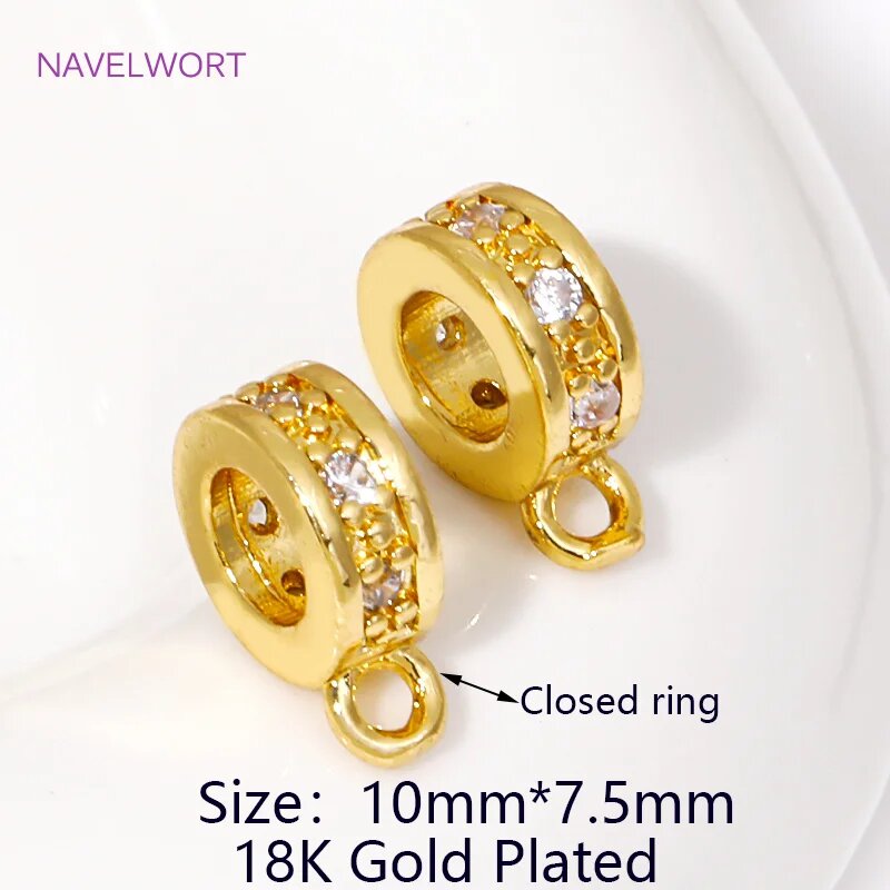 Бейлы для подвесок NAVELWORT, позолоченные 18К, латунь, набор из 6 штук