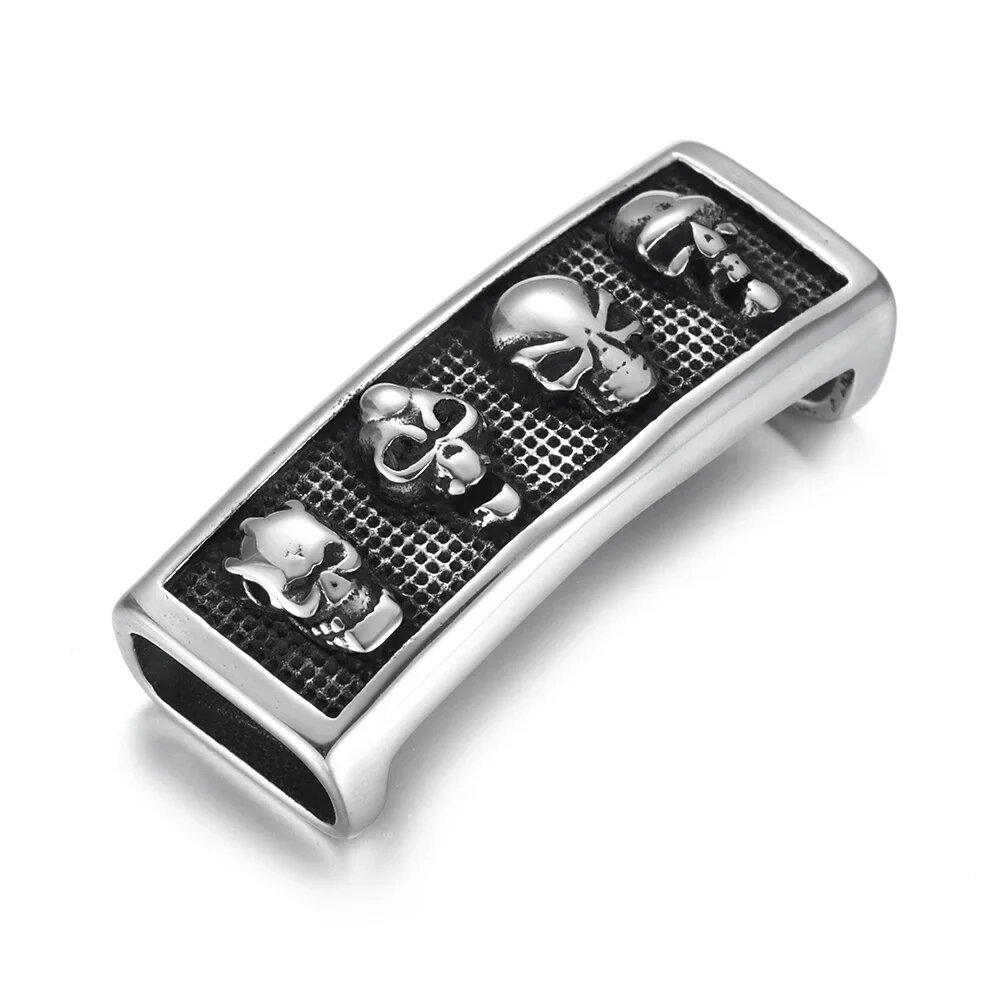 Эмблааск подвески-слайды металлические череп Серебряный, Skull 4