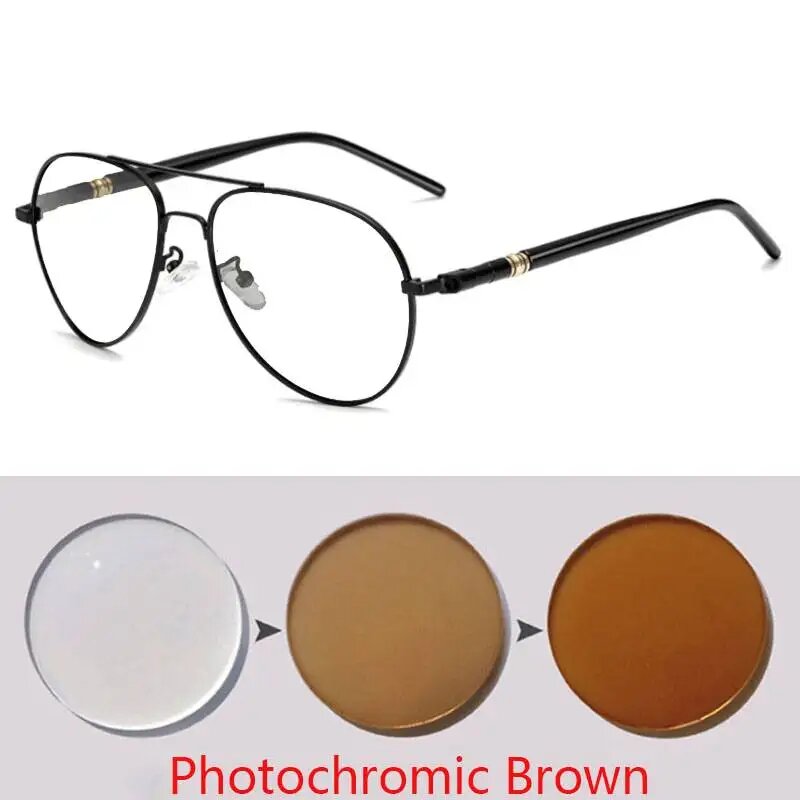 Очки фотохромные коричневые BINSYSU +3.0 black frame tea