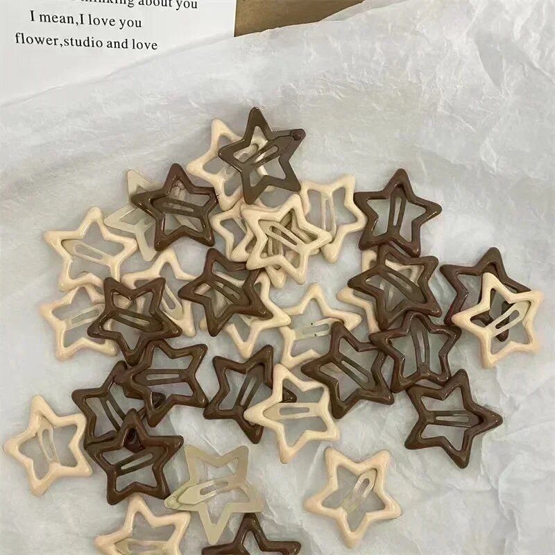 Заколки для волос звёздочки, 10шт, Coffee random