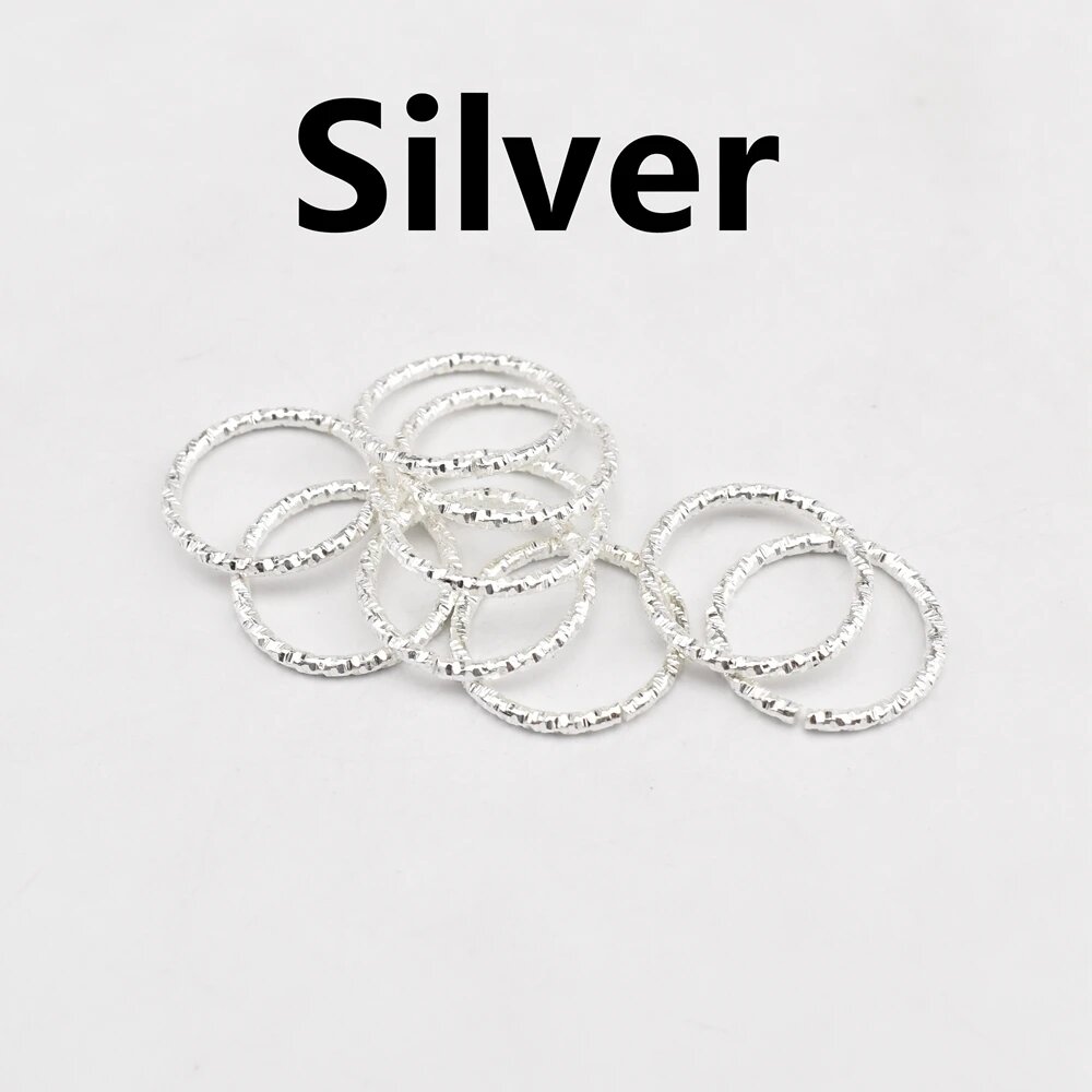 Металлические рельефные кольца для бижутерии JS144 8-20 мм Серебряный, 1.8x20mm 20pcs, Silver