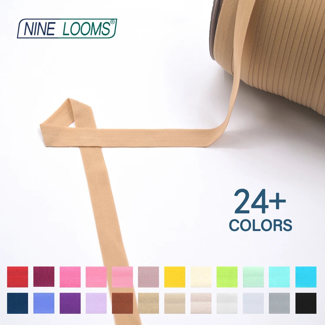 NINE LOOMS Резинка 5/8" Tan, 10 Yards