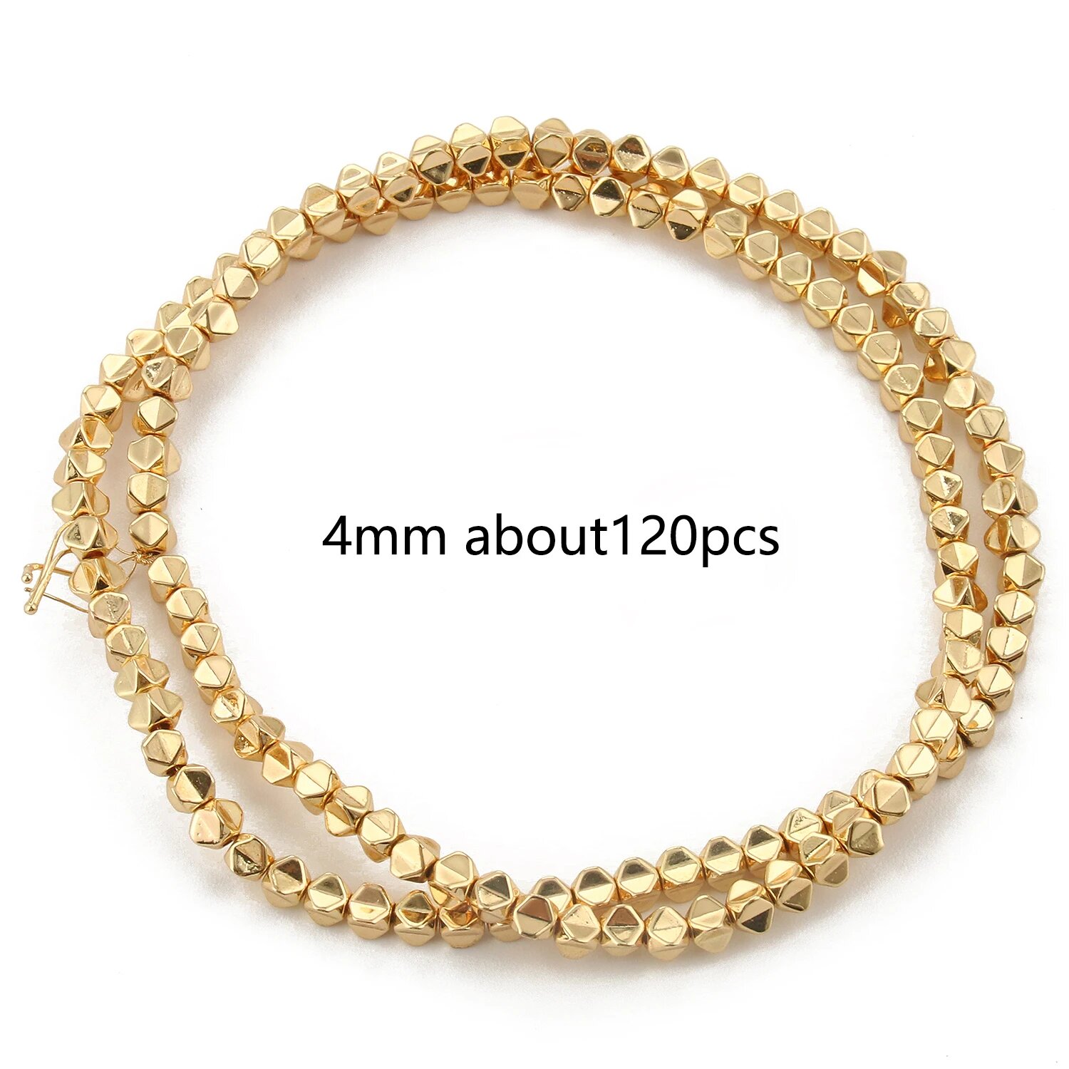 Позолоченные гематитовые бусины 4 мм, 120 шт, 14K gold 16