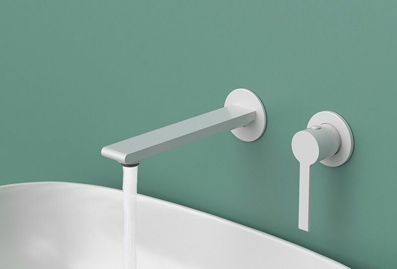 Смеситель KAISER 05511-4 Serio настенный для раковины белый матовый