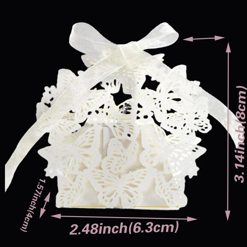 Коробки для конфет WEHRPARTY картон 10 шт Белый, Ivory