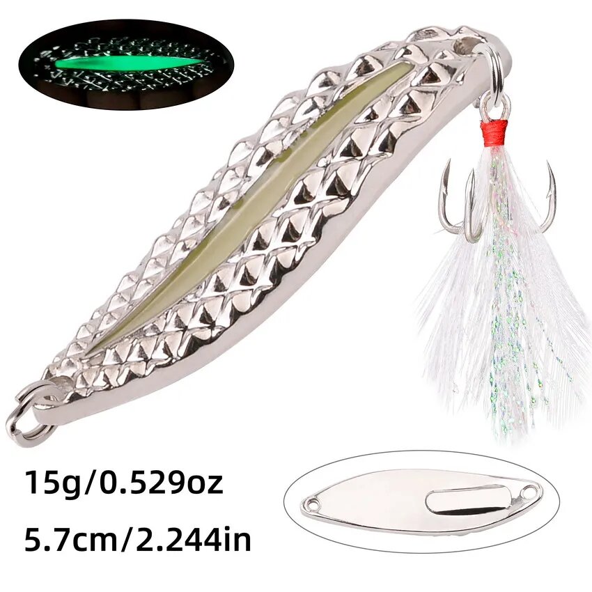 Блесна рыболовная светящаяся 15г, Color: B-15g- 1 Hook