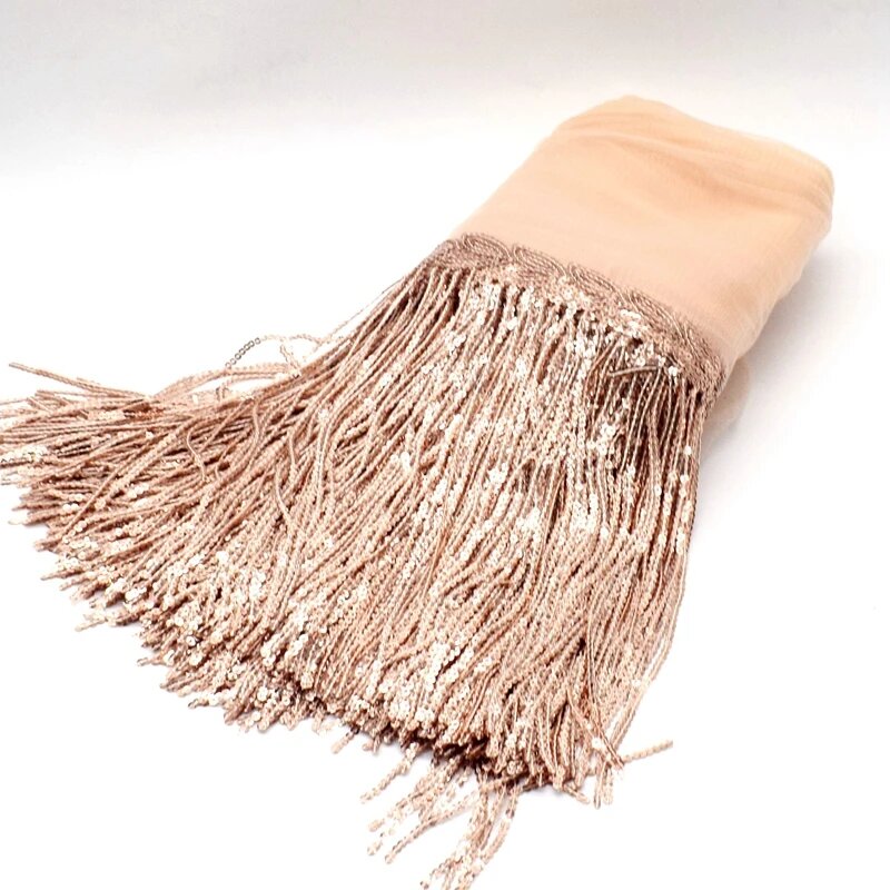 Кружевная бахрома Organza AOY 20см 1/2 ярда Бежевый, champagne, 20cm-2yards