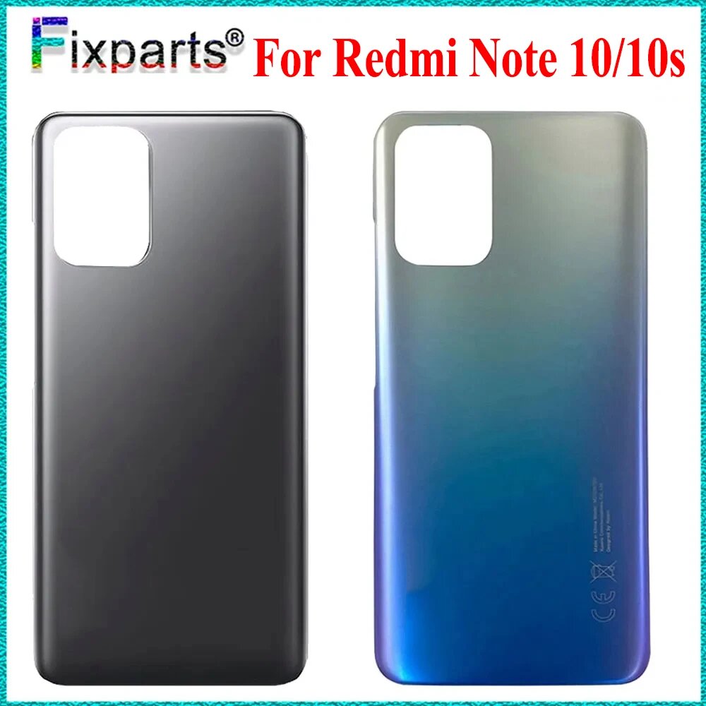 Протестировано, полностью новый для Xiaomi Redmi Note 10S, задняя крышка батарейного отсека, задний корпус, корпус батарейного отсека Redmi Note 10S, запасные части White No Lens