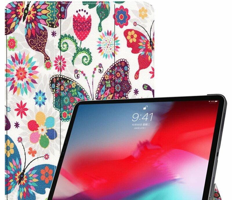Фирменный необычный чехол для Apple iPad Pro 11.0 2020 / 2021 тематика Радужные бабочки MyPads