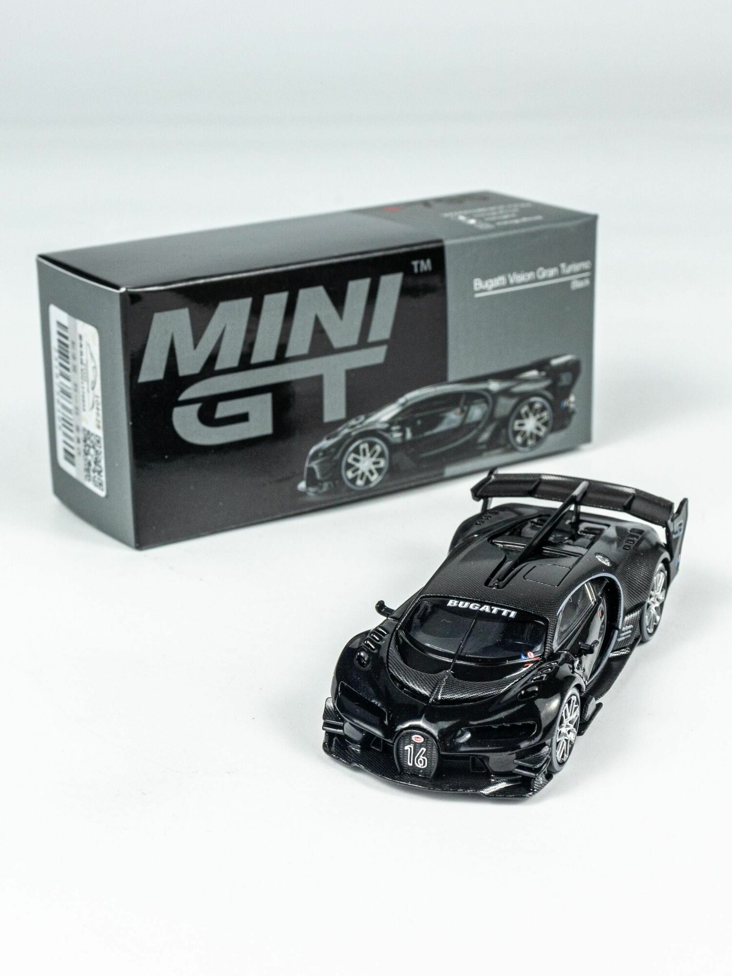Машинка TSM Mini GT 1/64 #795 Bugatti Vision Gran Turismo Black Die-cast Alloy Car Model Toy Gift