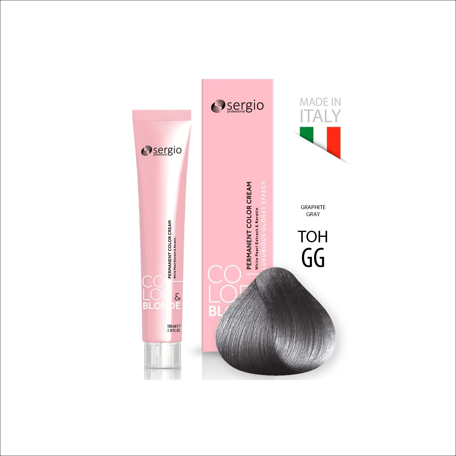 Перманентный краситель для волос PASTEL&METALLIC GRAPHITE GRAY графит, sergio professional 100мл