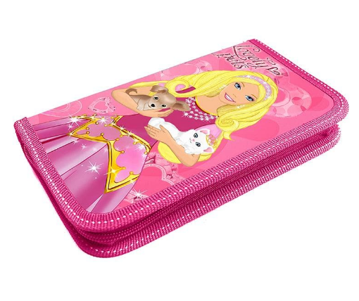 Пенал 1 отд, 190*115, "Принцесса с животными" блестки