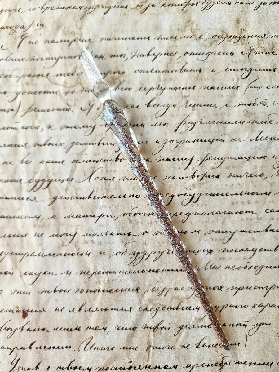 Стеклянное перо-ручка Glass Pen для каллиграфии, леттеринга, письма и рисования